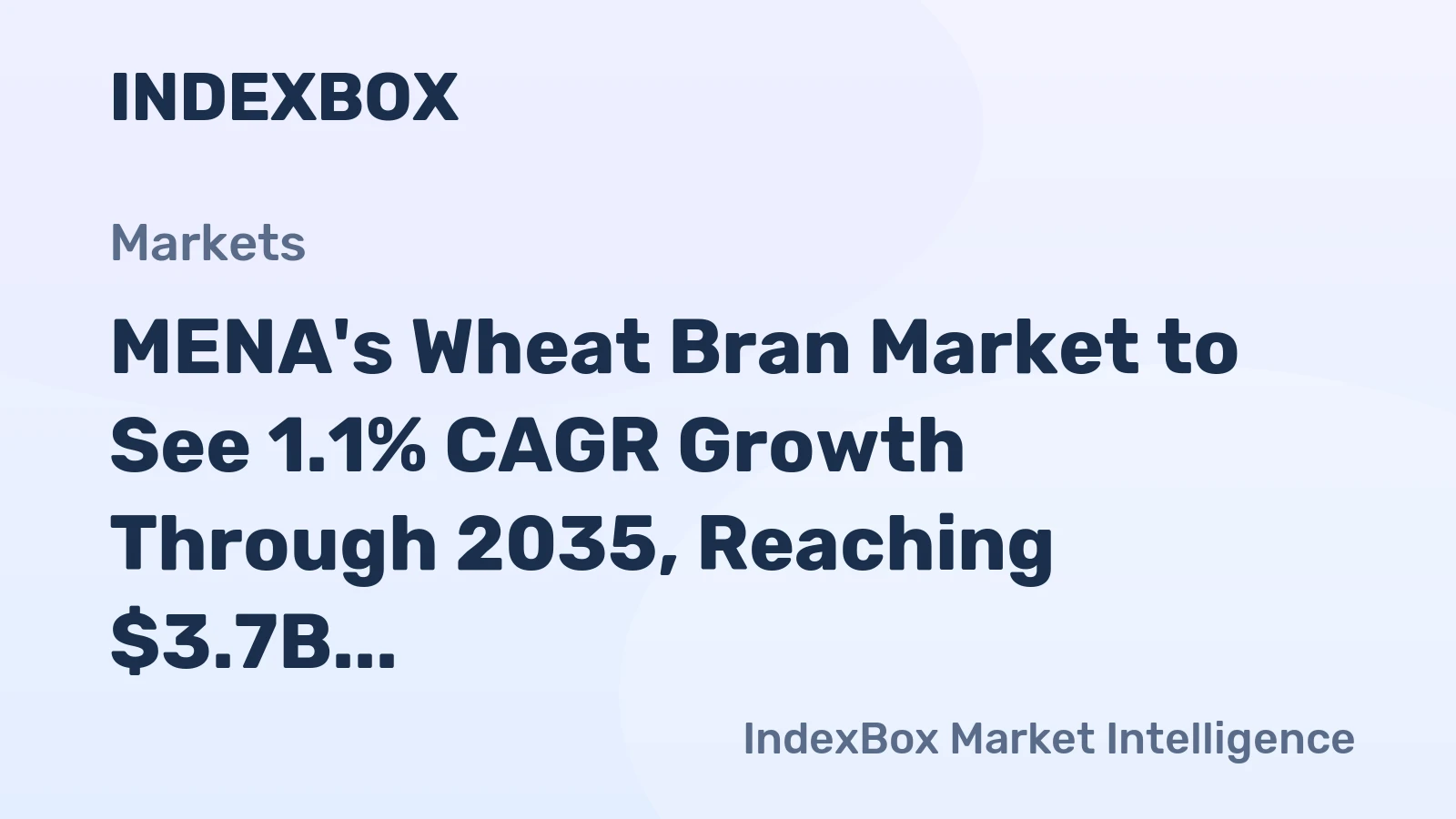 MENA's Wheat Bran Market to See 1.1% CAGR Growth Through 2035, Reaching $3.7B in Value