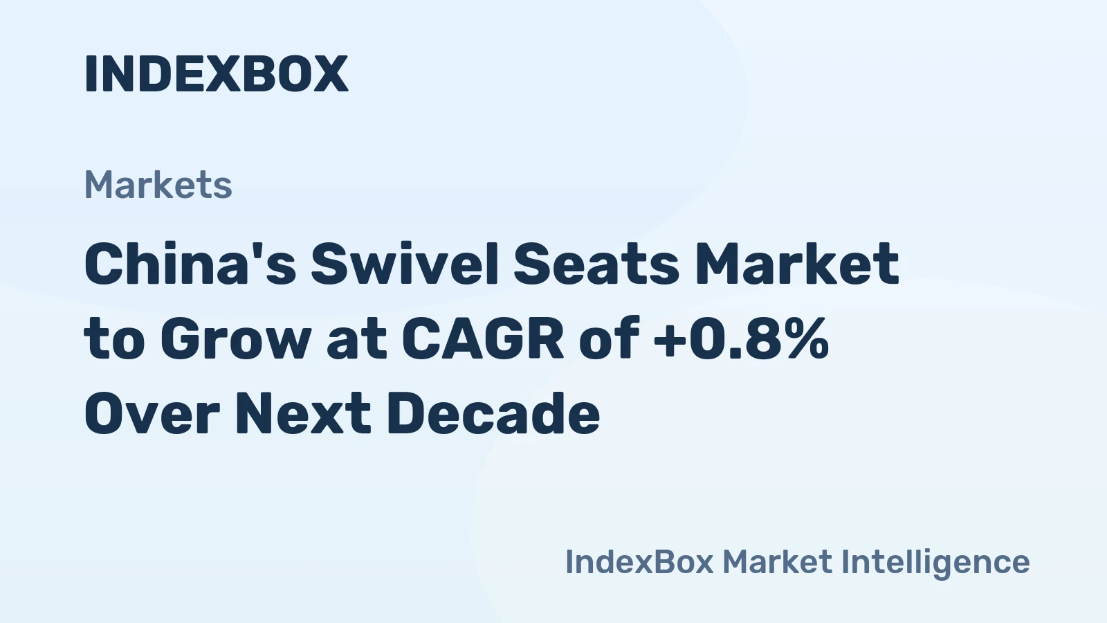 China's Swivel Seats Market to Grow at CAGR of +0.8% Over Next Decade