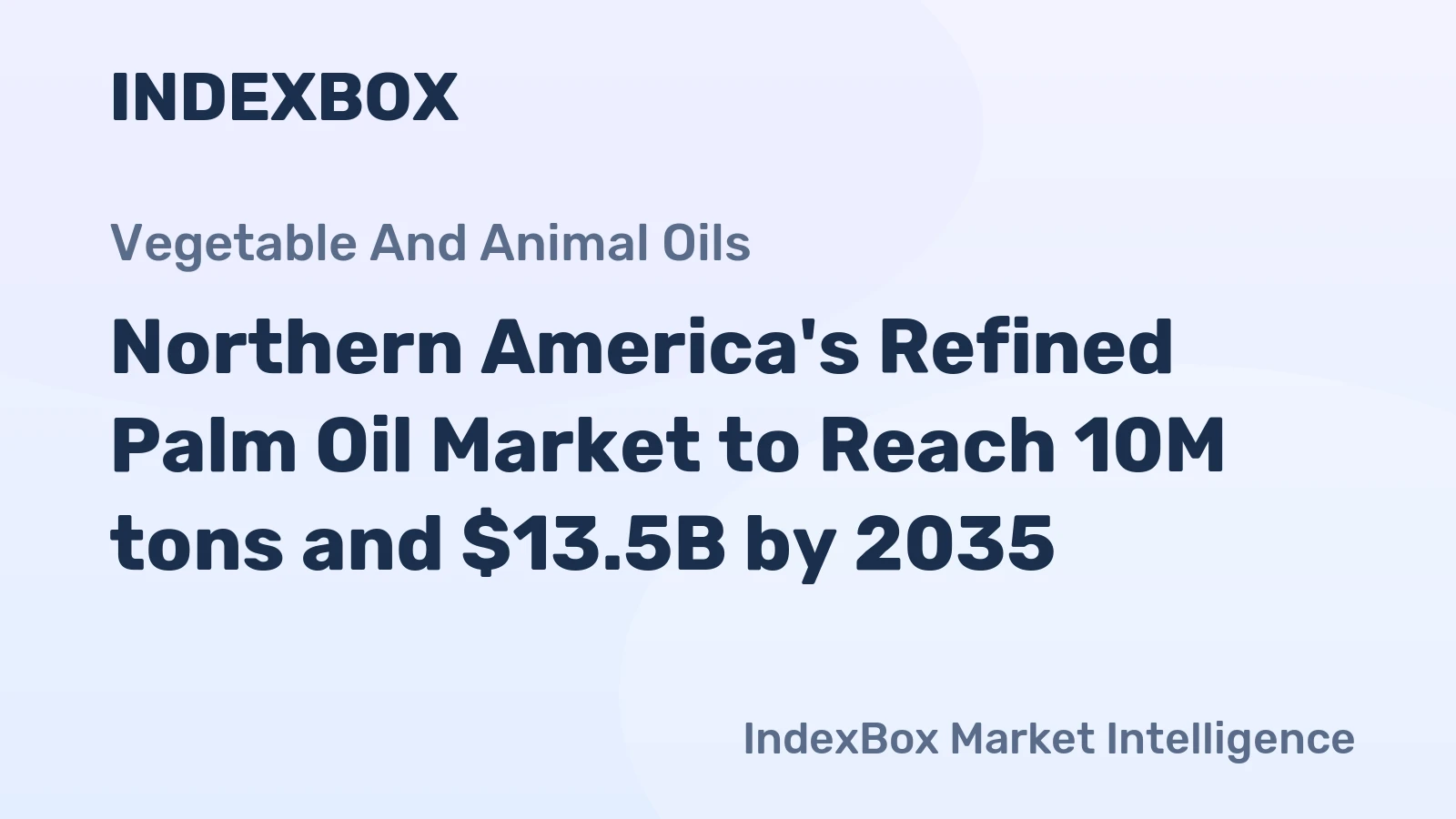 Northern America's Refined Palm Oil Market to Reach 10M tons and $13.5B by 2035