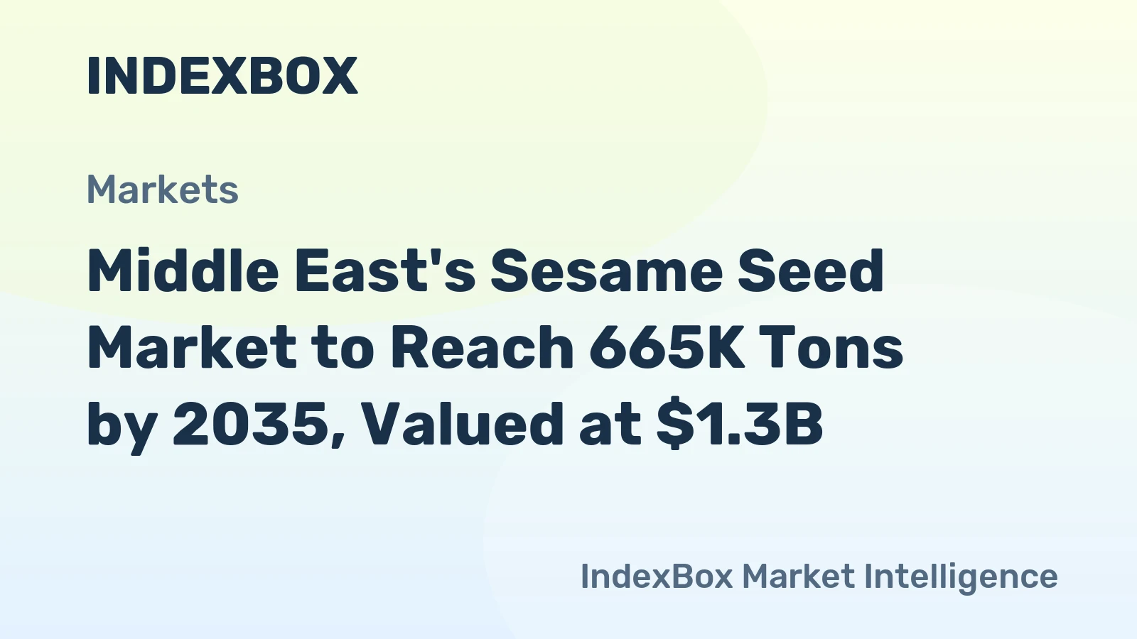 Middle East's Sesame Seed Market to Reach 665K Tons by 2035, Valued at $1.3B
