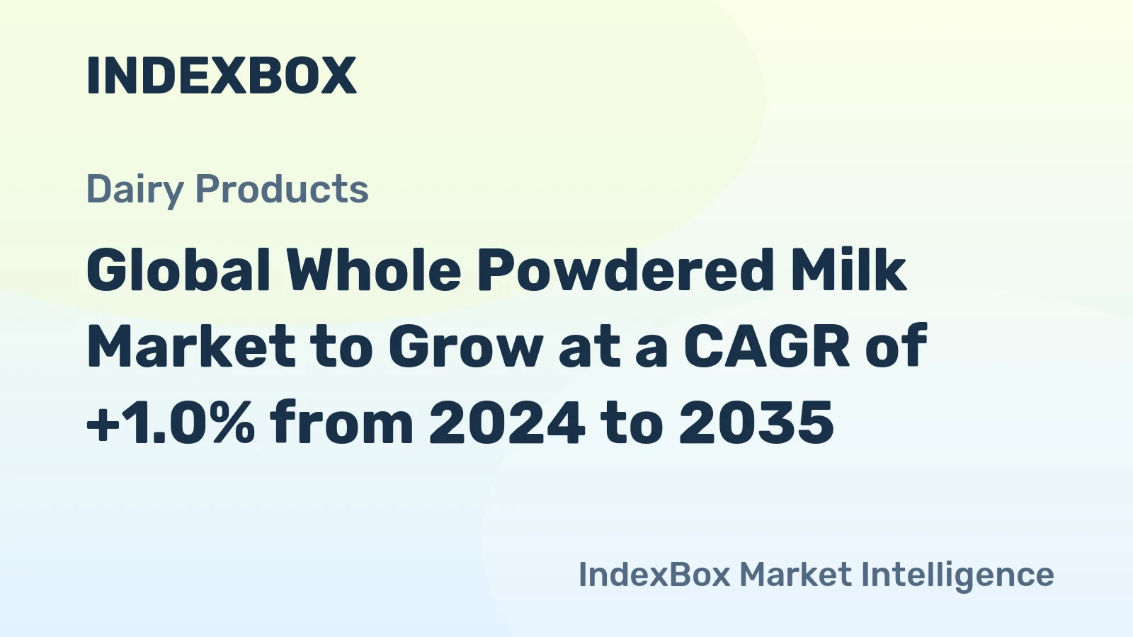 Global Whole Powdered Milk Market to Grow at a CAGR of +1.0% from 2024 to 2035