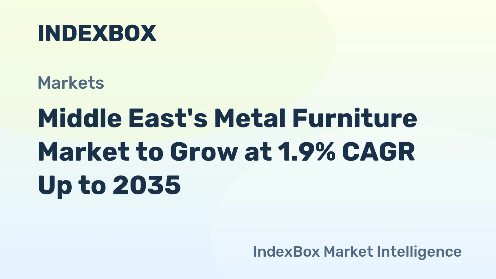 Middle East's Metal Furniture Market to Grow at 1.9% CAGR Up to 2035