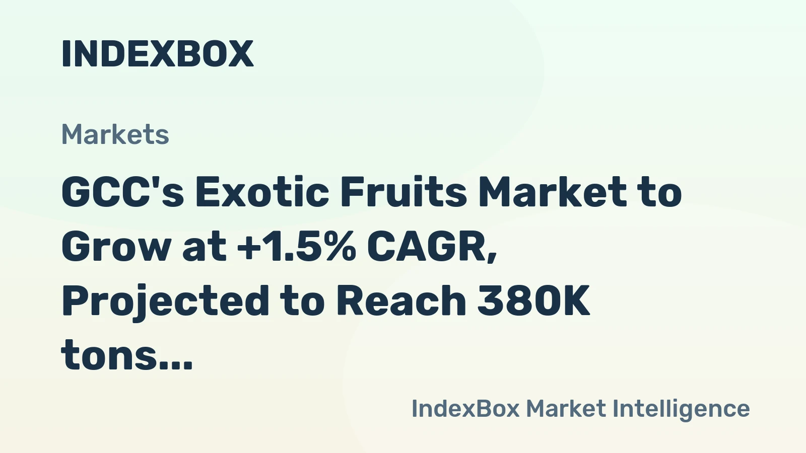 GCC's Exotic Fruits Market to Grow at +1.5% CAGR, Projected to Reach 380K tons by 2035