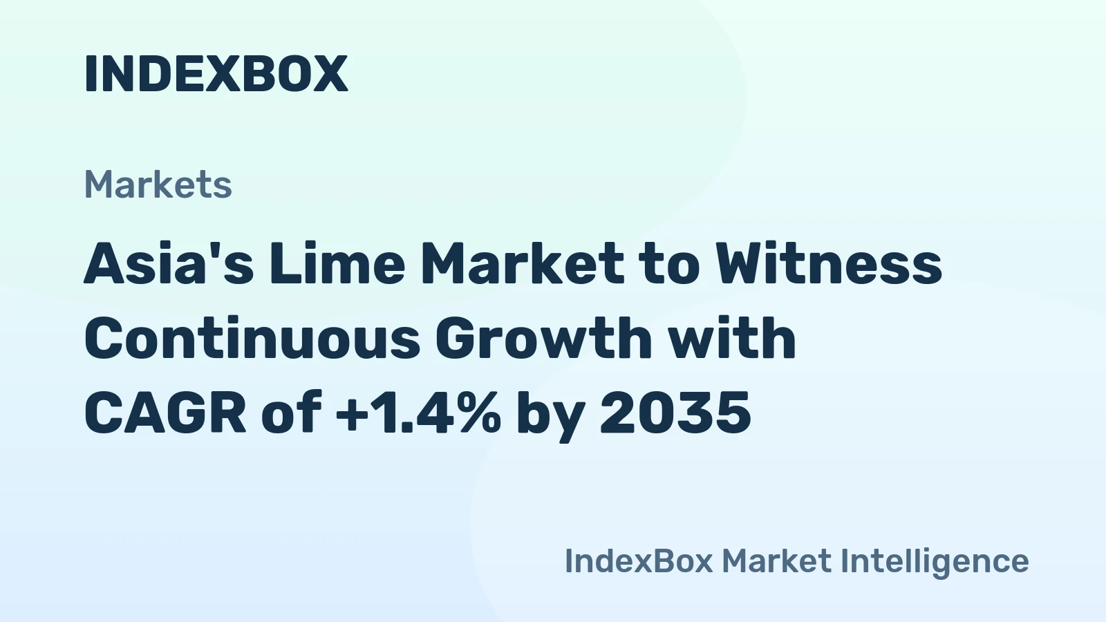 Asia's Lime Market to Witness Continuous Growth with CAGR of +1.4% by 2035