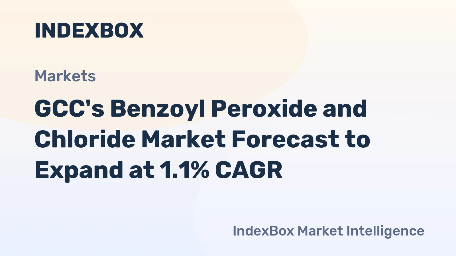 GCC's Benzoyl Peroxide and Chloride Market Forecast to Expand at 1.1% CAGR