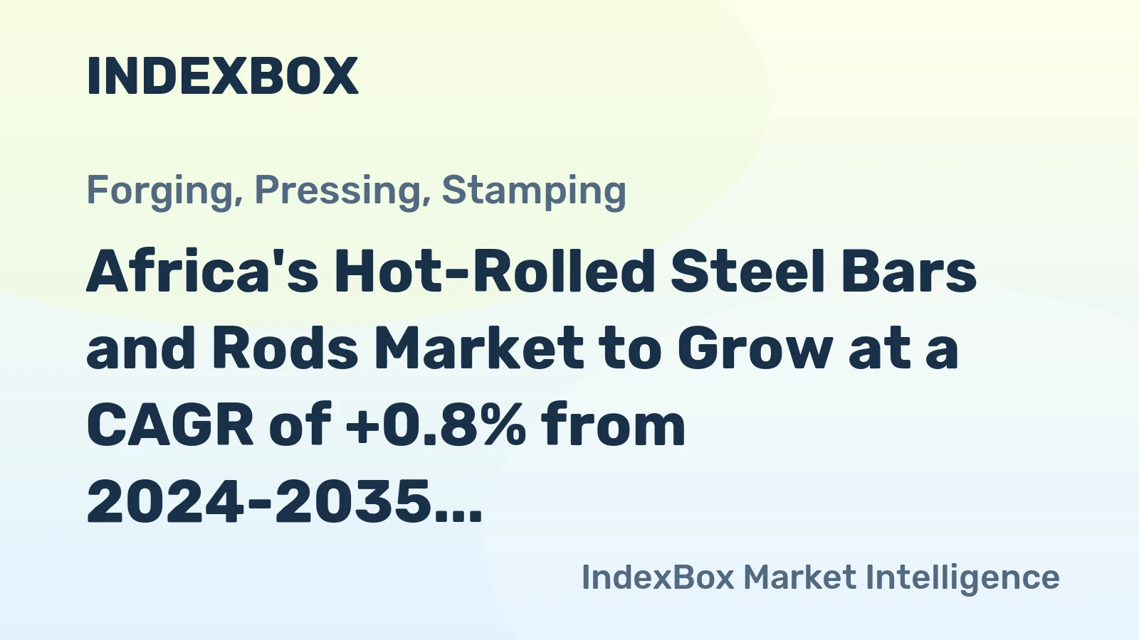 Africa's Hot-Rolled Steel Bars and Rods Market to Grow at a CAGR of +0.8% from 2024-2035, Reaching $36.5B by 2035