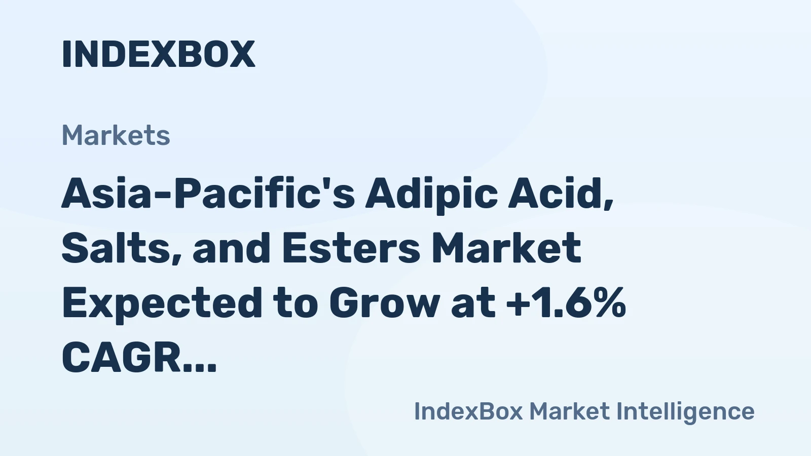 Asia-Pacific's Adipic Acid, Salts, and Esters Market Expected to Grow at +1.6% CAGR from 2024-2035, Reaching 3.8M Tons