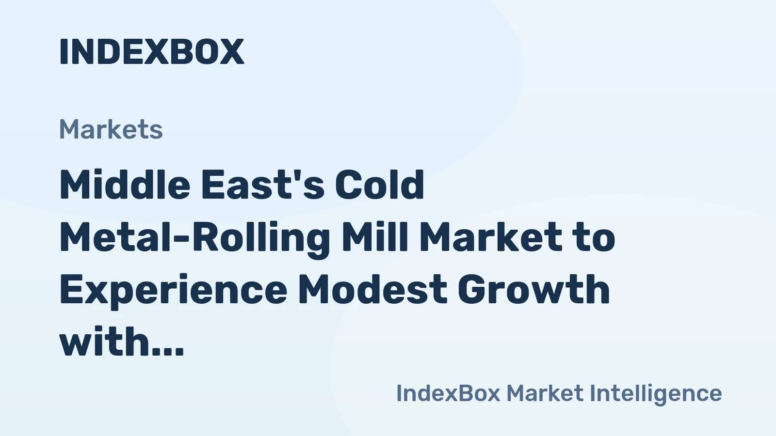Middle East's Cold Metal-Rolling Mill Market to Experience Modest Growth with +0.4% CAGR from 2024 to 2035