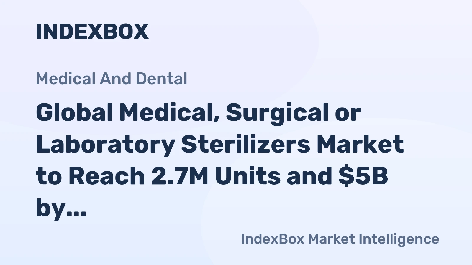 Global Medical, Surgical or Laboratory Sterilizers Market to Reach 2.7M Units and $5B by 2035