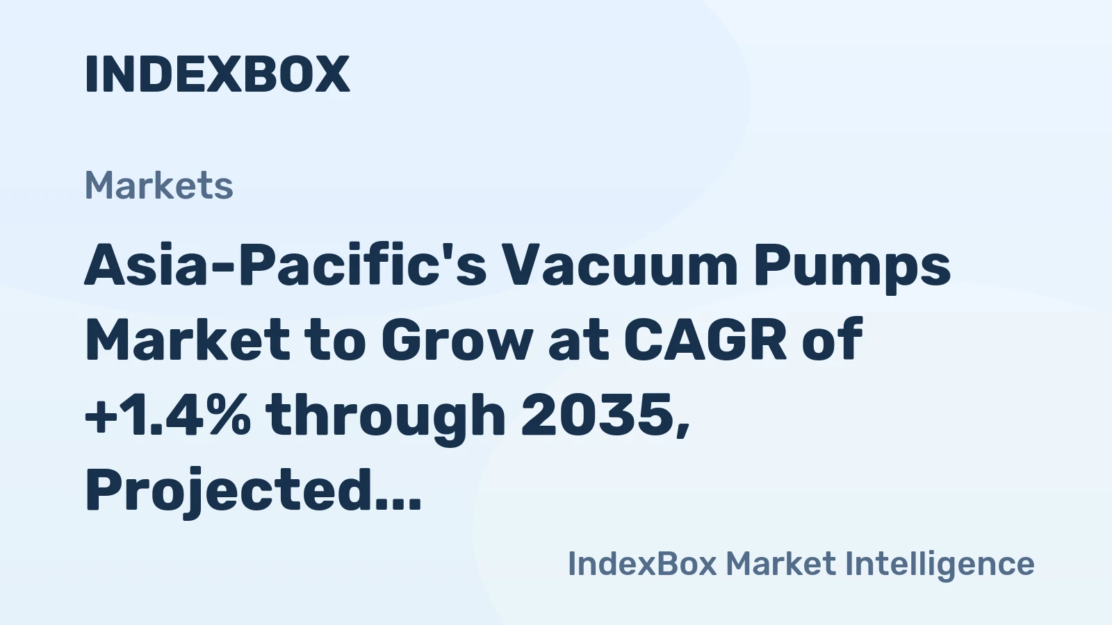 Asia-Pacific's Vacuum Pumps Market to Grow at CAGR of +1.4% through 2035, Projected to Reach $14.2B