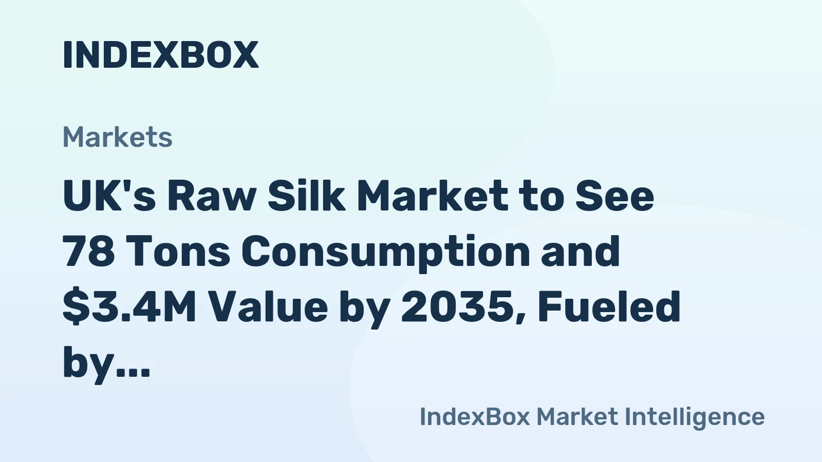 UK's Raw Silk Market to See 78 Tons Consumption and $3.4M Value by 2035, Fueled by Increasing Demand