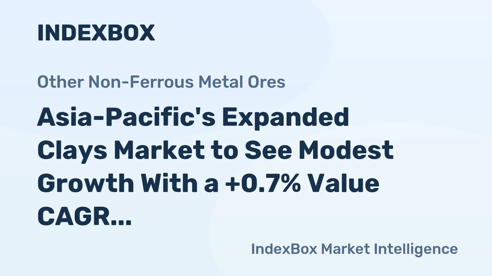 Asia-Pacific's Expanded Clays Market to See Modest Growth With a +0.7% Value CAGR Through 2035