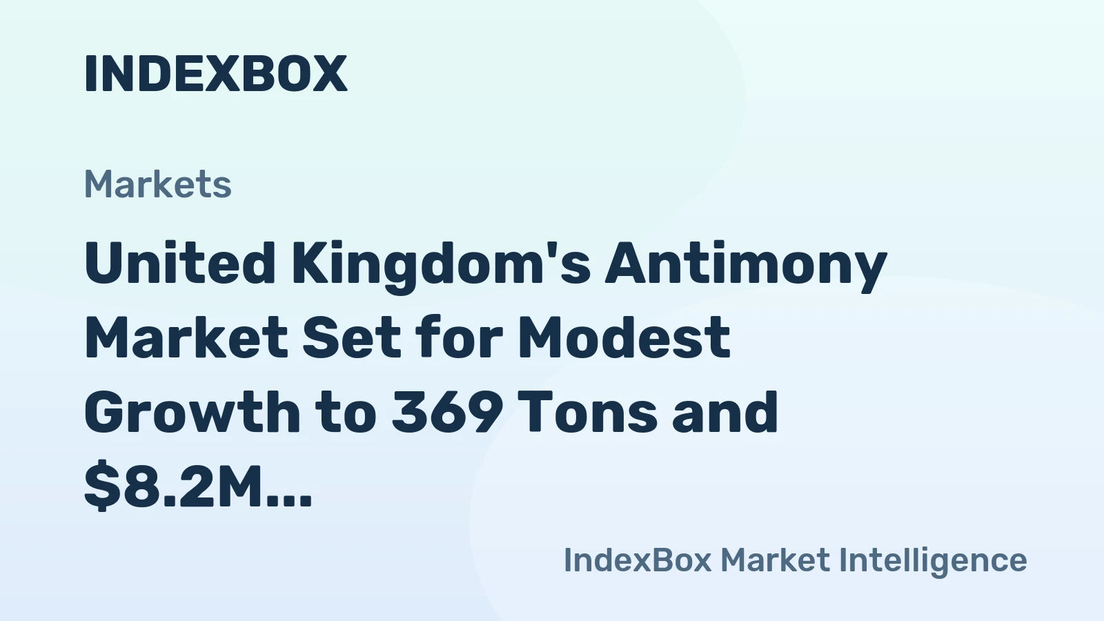 United Kingdom's Antimony Market Set for Modest Growth to 369 Tons and $8.2M Value