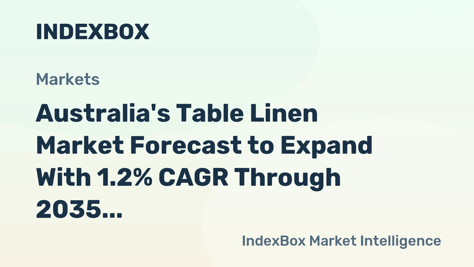 Australia's Table Linen Market Forecast to Expand With 1.2% CAGR Through 2035