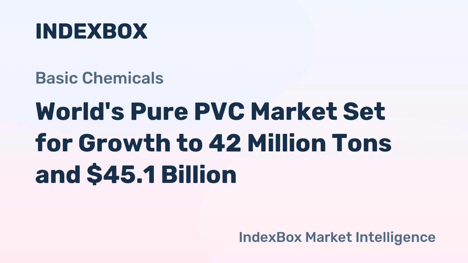 World's Pure PVC Market Set for Growth to 42 Million Tons and $45.1 Billion