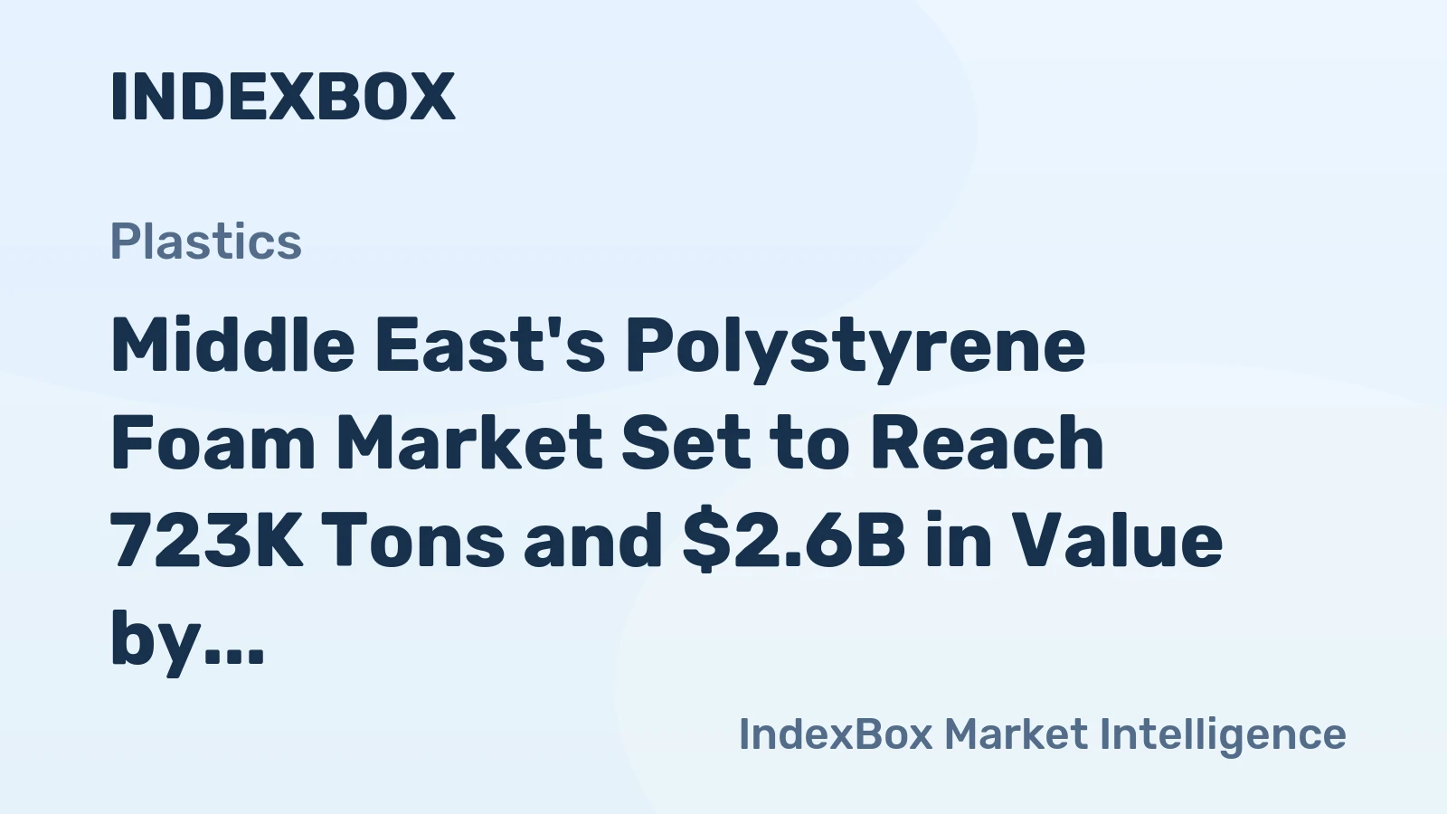Middle East's Polystyrene Foam Market Set to Reach 723K Tons and $2.6B in Value by 2035