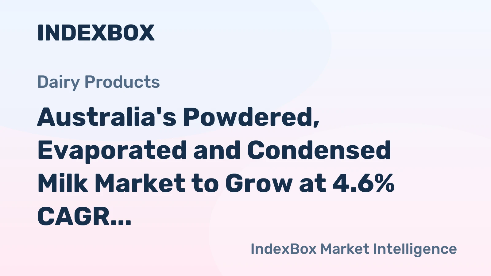Australia's Powdered, Evaporated and Condensed Milk Market to Grow at 4.6% CAGR, Reaching 101K tons by 2035