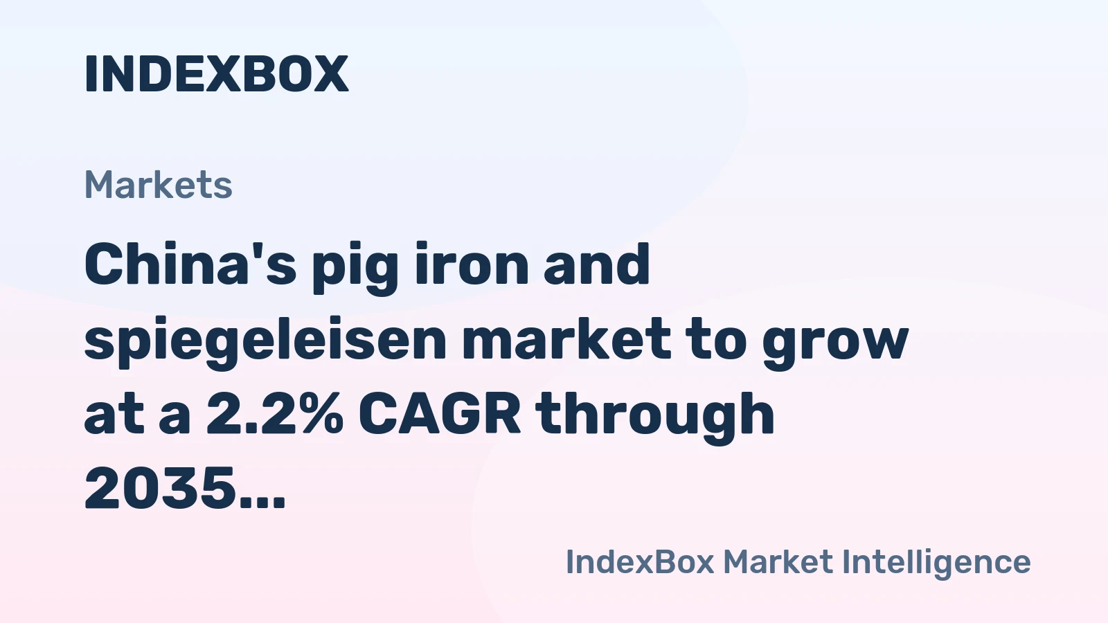 China's pig iron and spiegeleisen market to grow at a 2.2% CAGR through 2035, driven by increasing demand, to reach $430M.