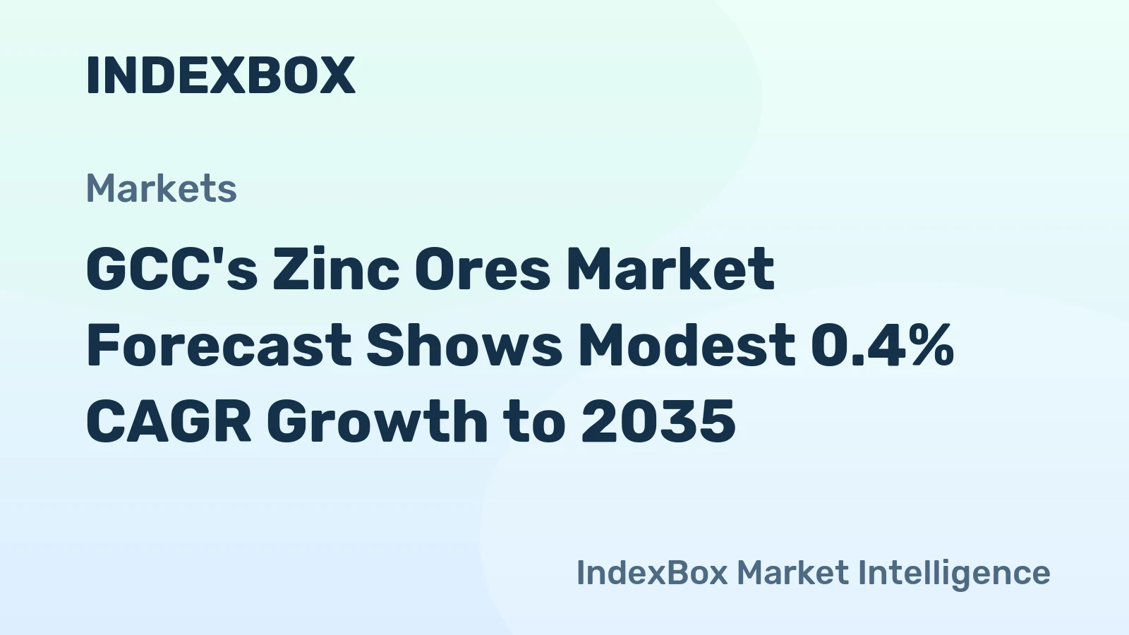 GCC's Zinc Ores Market Forecast Shows Modest 0.4% CAGR Growth to 2035