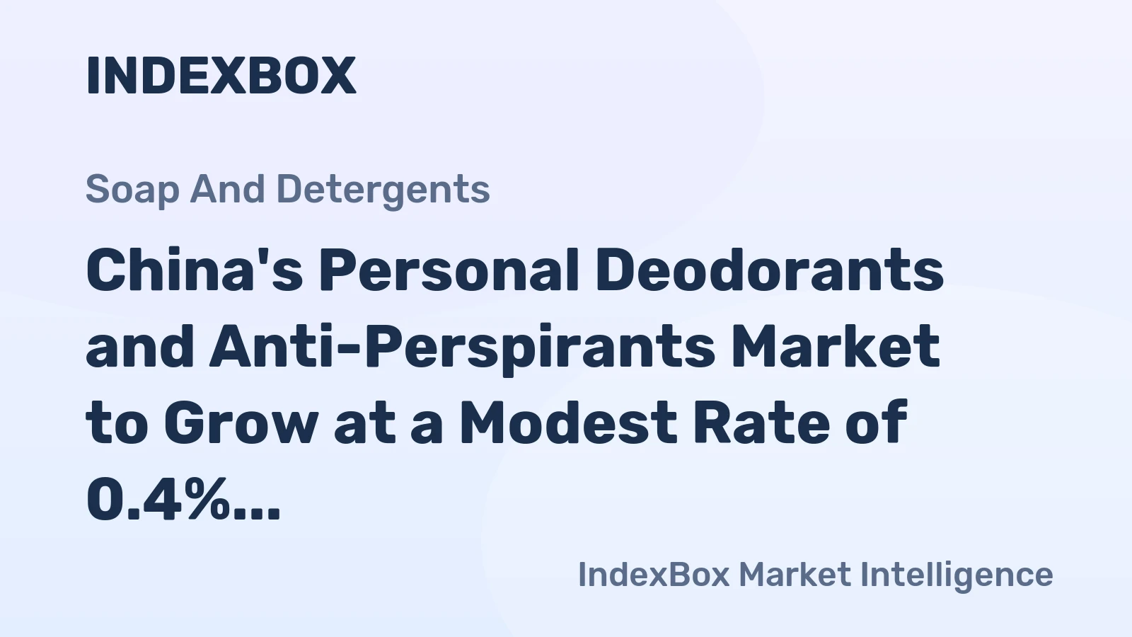 China's Personal Deodorants and Anti-Perspirants Market to Grow at a Modest Rate of 0.4% CAGR from 2024-2035