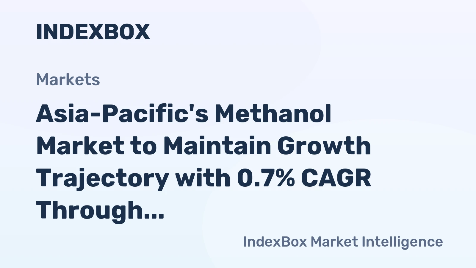 Asia-Pacific's Methanol Market to Maintain Growth Trajectory with 0.7% CAGR Through 2035