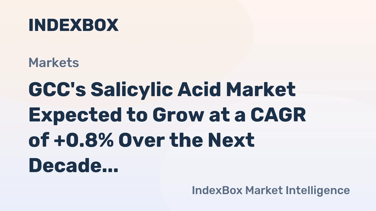 GCC's Salicylic Acid Market Expected to Grow at a CAGR of +0.8% Over the Next Decade