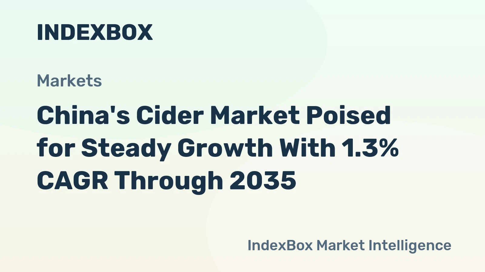 China's Cider Market Poised for Steady Growth With 1.3% CAGR Through 2035