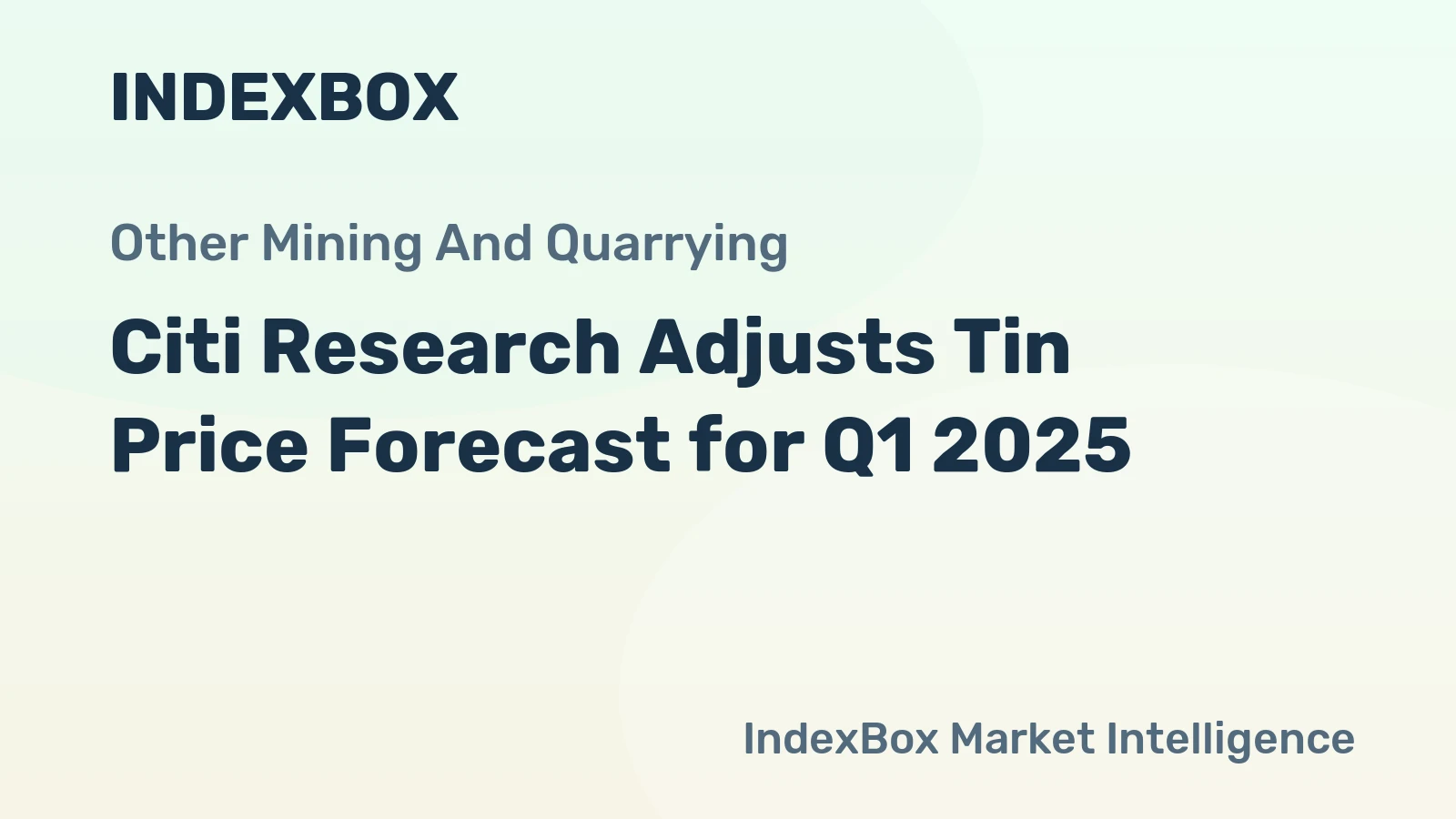 Citi Research Adjusts Tin Price Forecast for Q1 2025