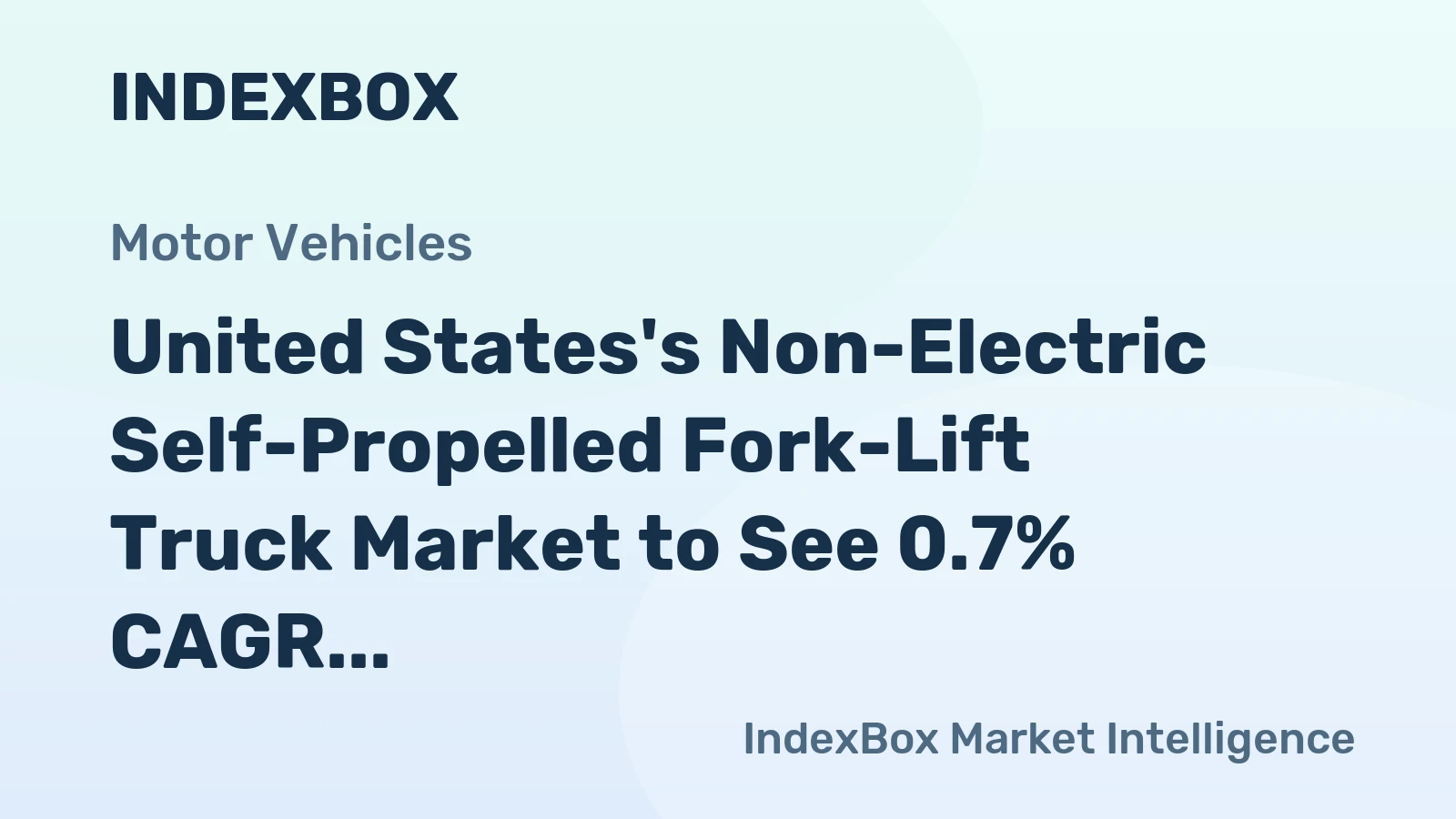 United States's Non-Electric Self-Propelled Fork-Lift Truck Market to See 0.7% CAGR Growth Through 2035