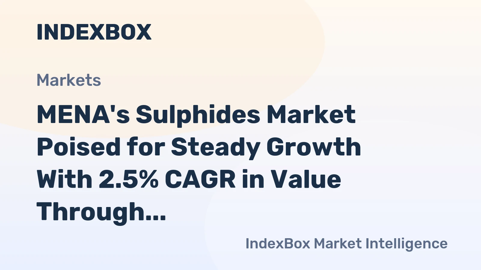 MENA's Sulphides Market Poised for Steady Growth With 2.5% CAGR in Value Through 2035