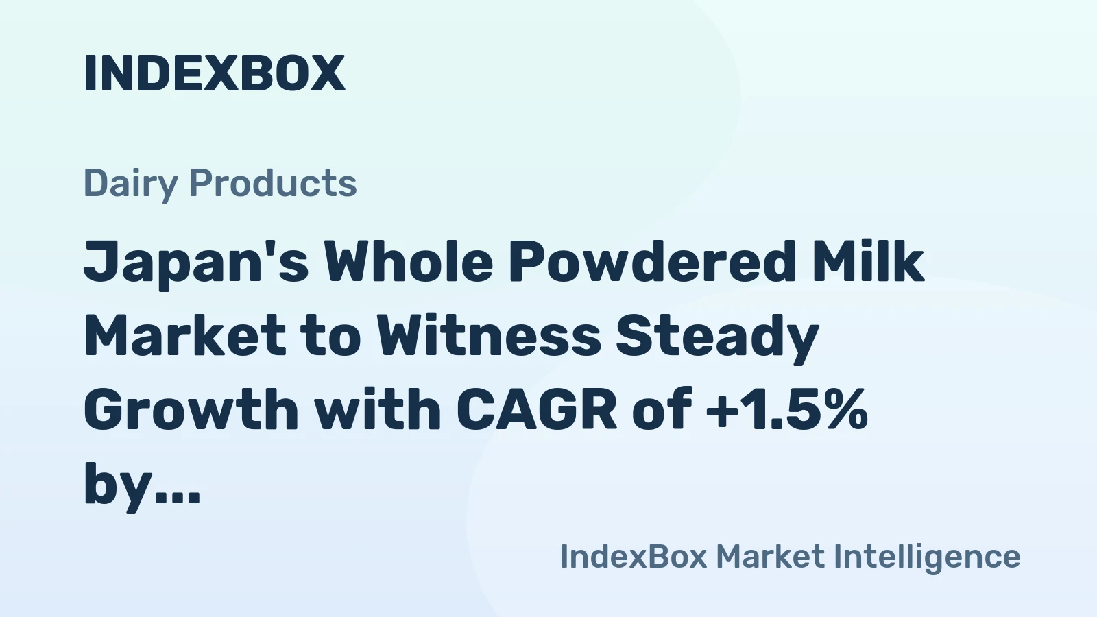 Japan's Whole Powdered Milk Market to Witness Steady Growth with CAGR of +1.5% by 2035, Reaching $294M in Value