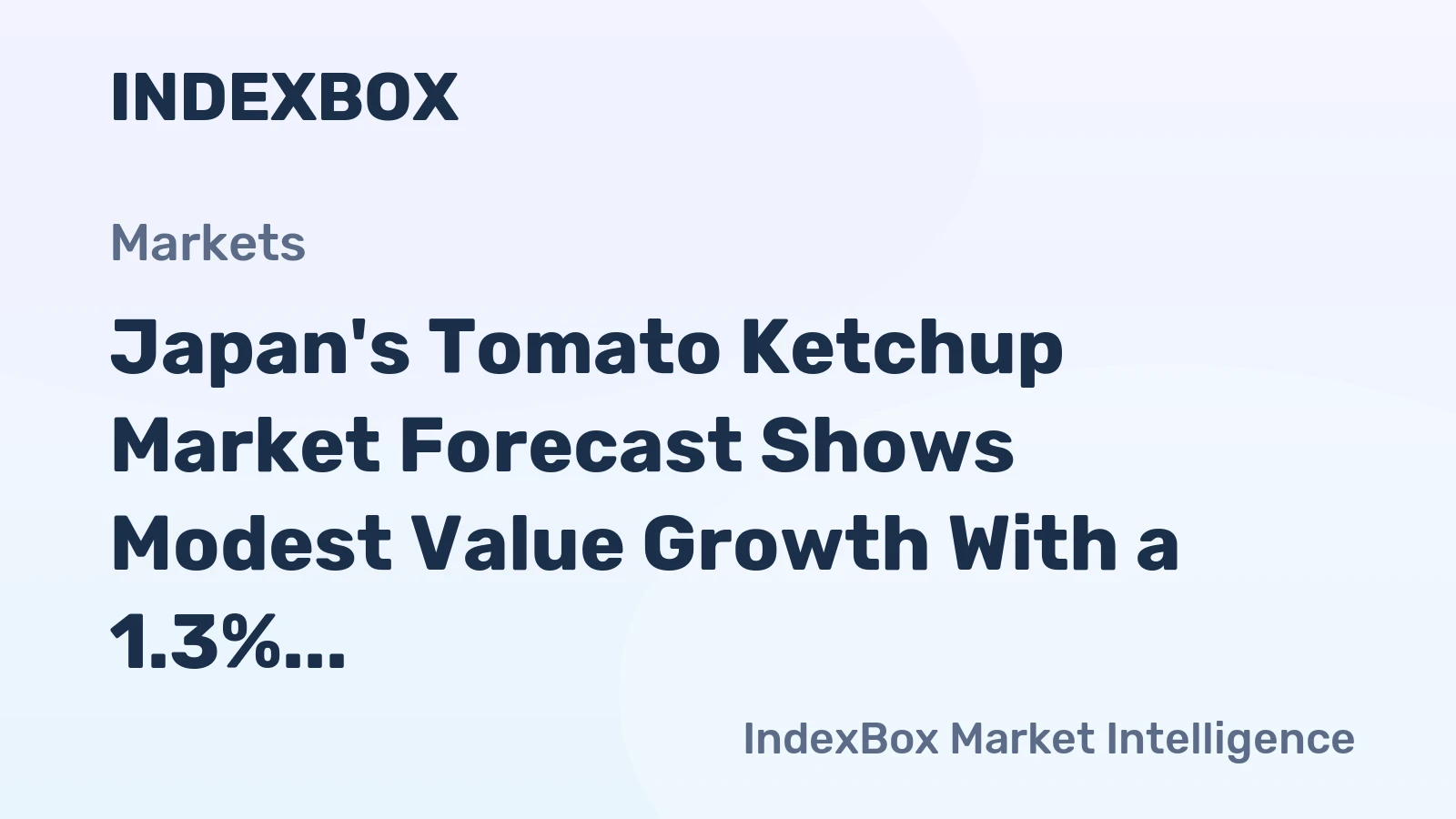 Japan's Tomato Ketchup Market Forecast Shows Modest Value Growth With a 1.3% CAGR Through 2035