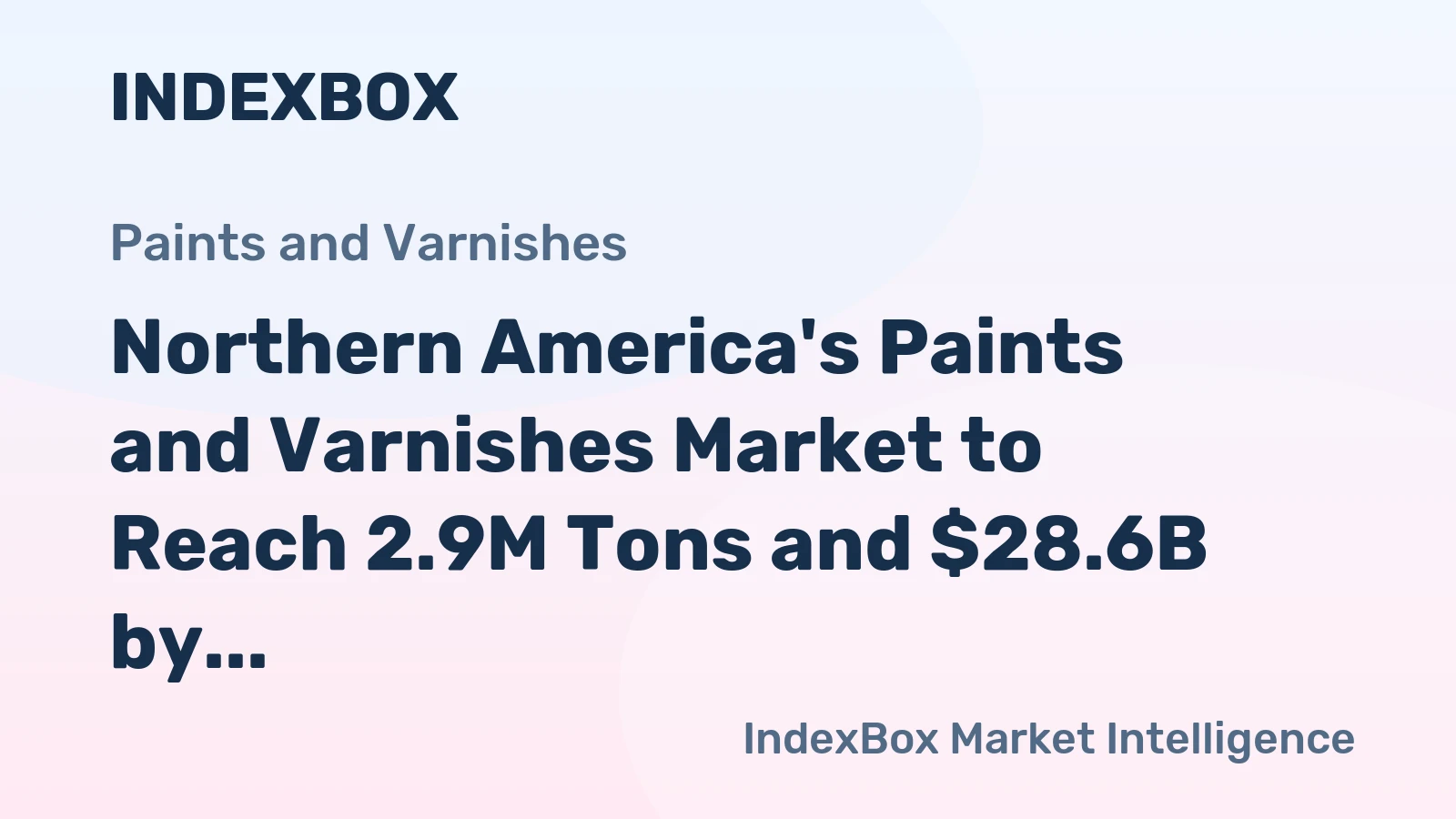 Northern America's Paints and Varnishes Market to Reach 2.9M Tons and $28.6B by 2035