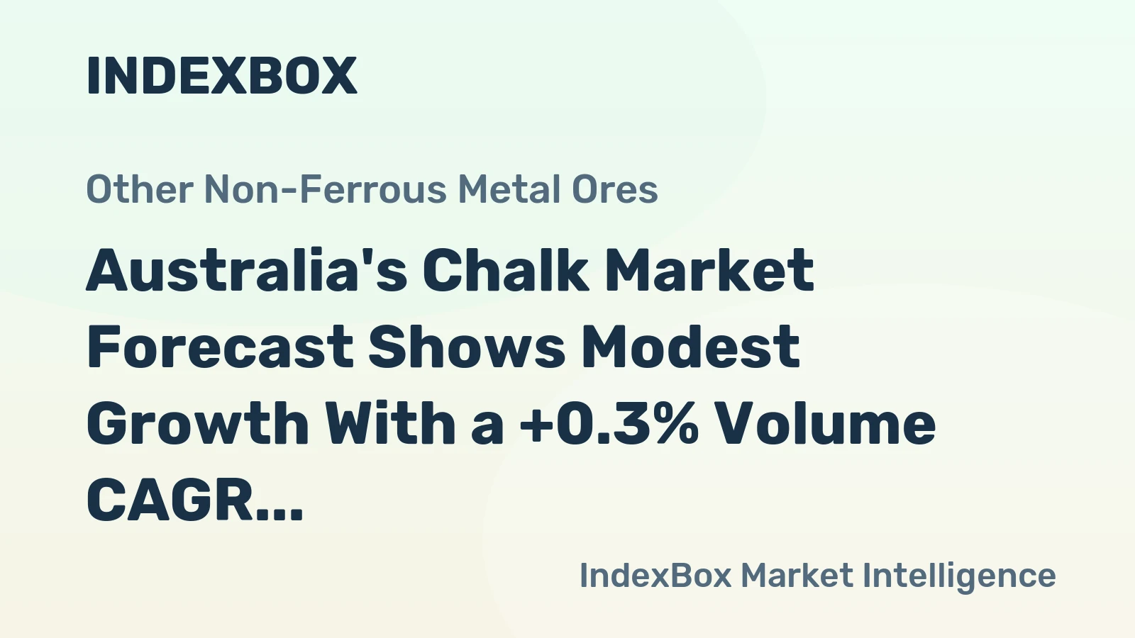 Australia's Chalk Market Forecast Shows Modest Growth With a +0.3% Volume CAGR