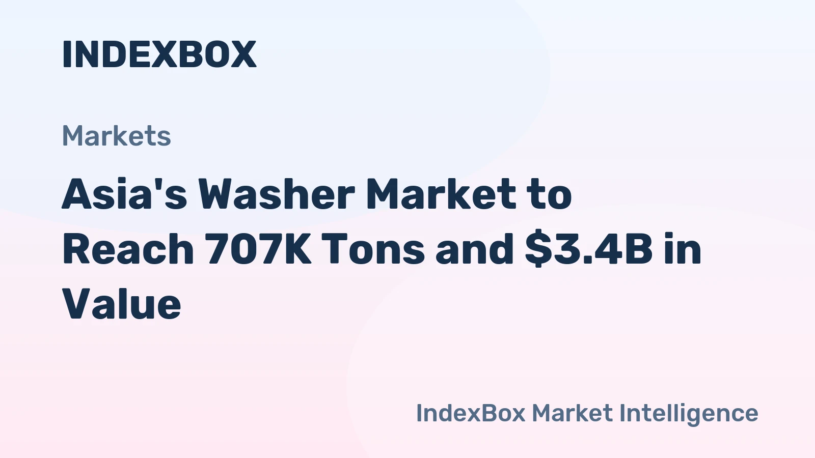 Asia's Washer Market to Reach 707K Tons and $3.4B in Value