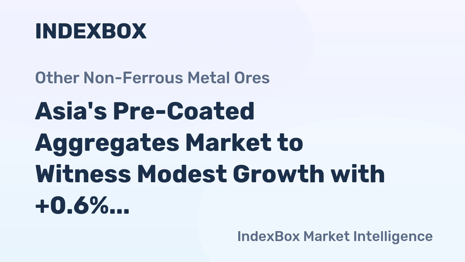 Asia's Pre-Coated Aggregates Market to Witness Modest Growth with +0.6% CAGR by 2035