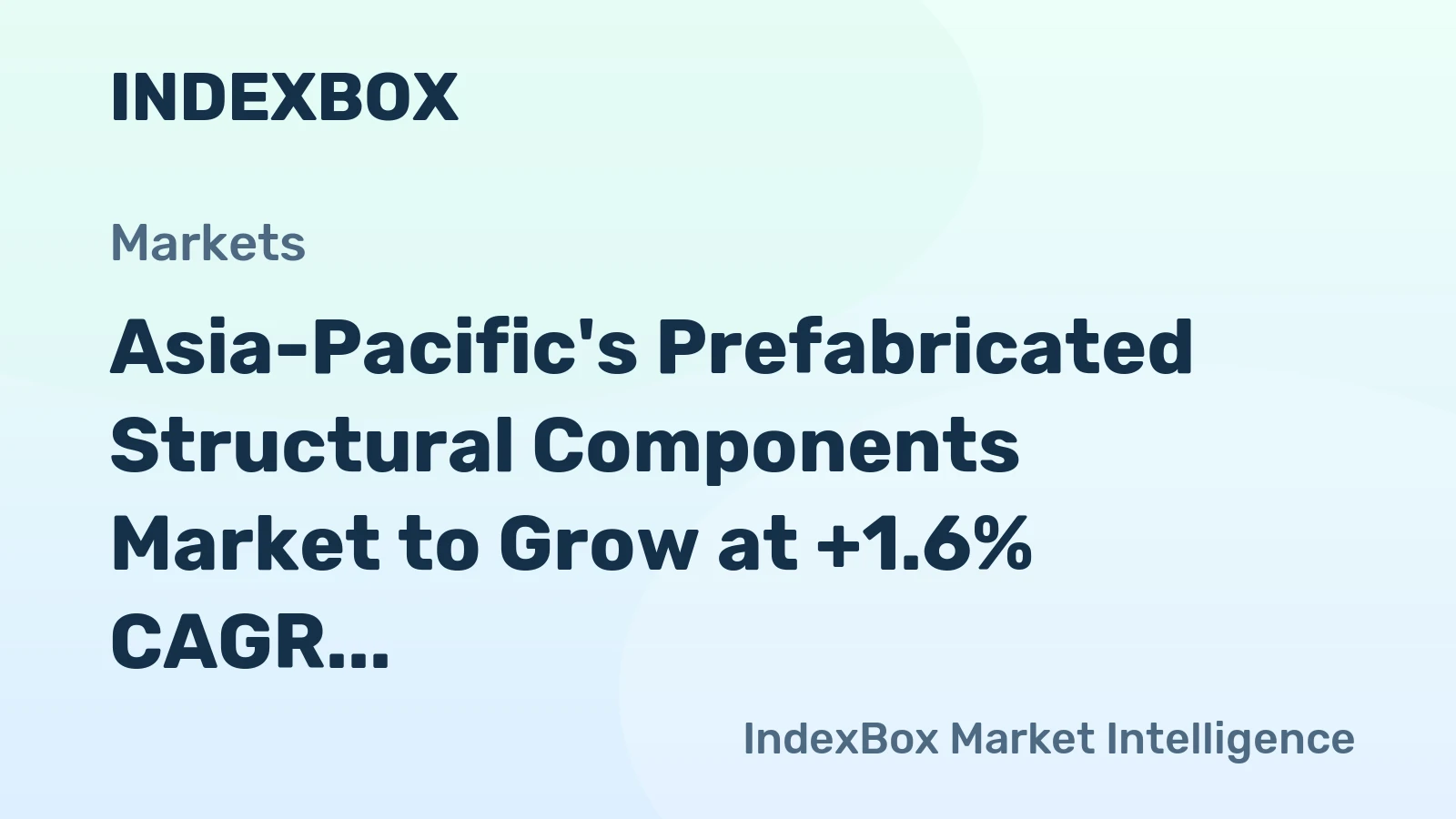 Asia-Pacific's Prefabricated Structural Components Market to Grow at +1.6% CAGR, Reaching 344M Tons by 2035