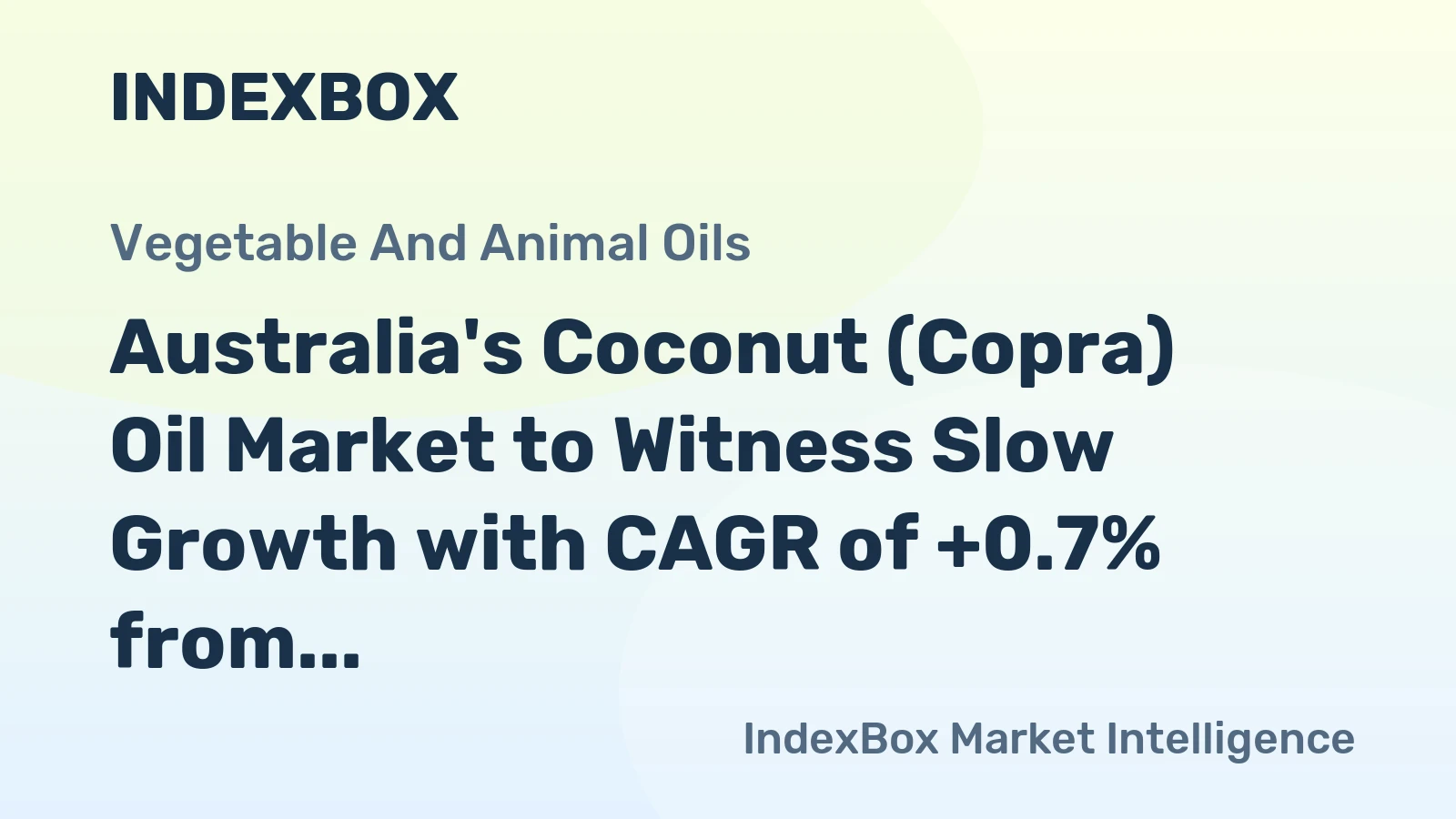 Australia's Coconut (Copra) Oil Market to Witness Slow Growth with CAGR of +0.7% from 2024 to 2035