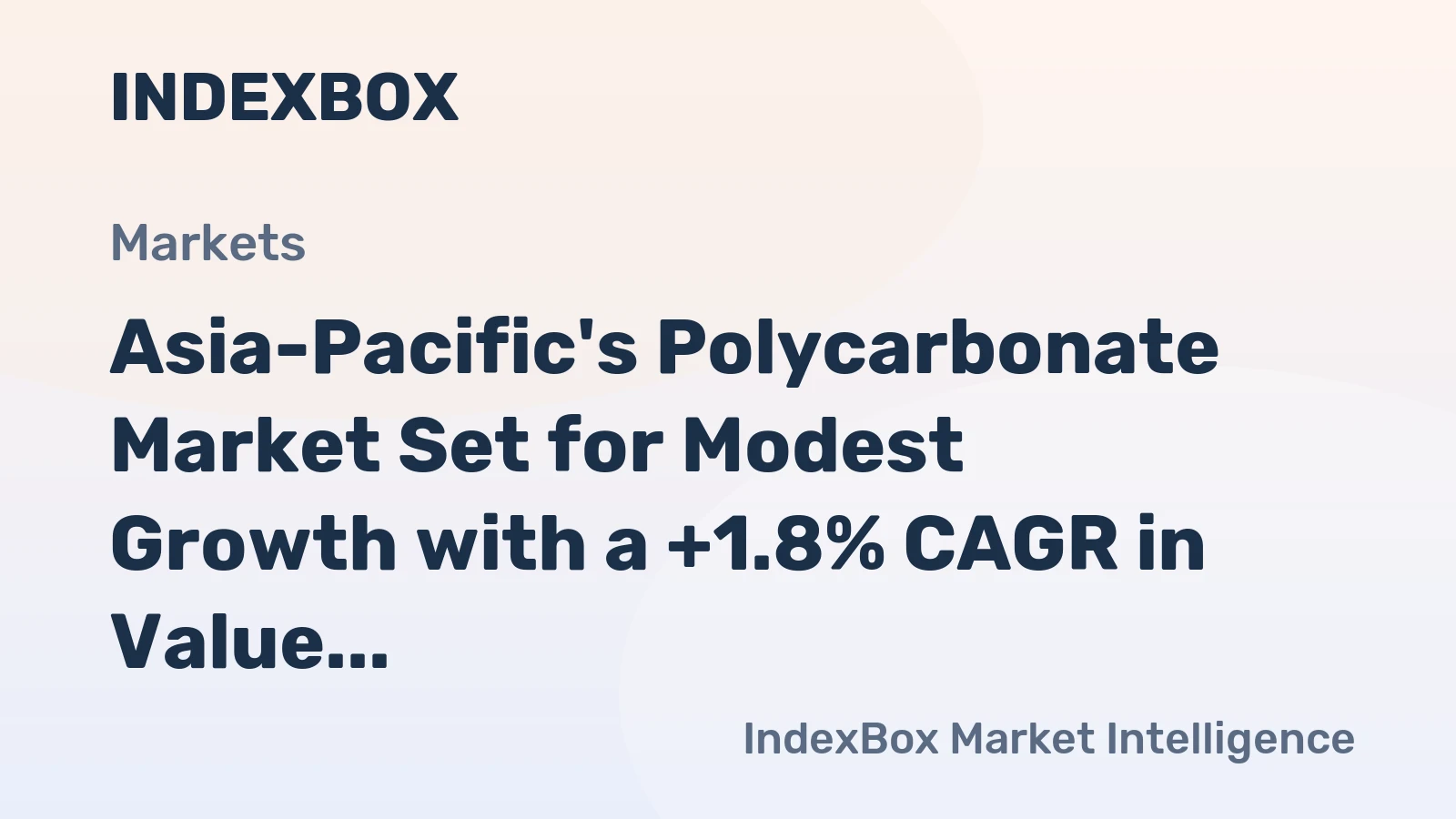 Asia-Pacific's Polycarbonate Market Set for Modest Growth with a +1.8% CAGR in Value Through 2035