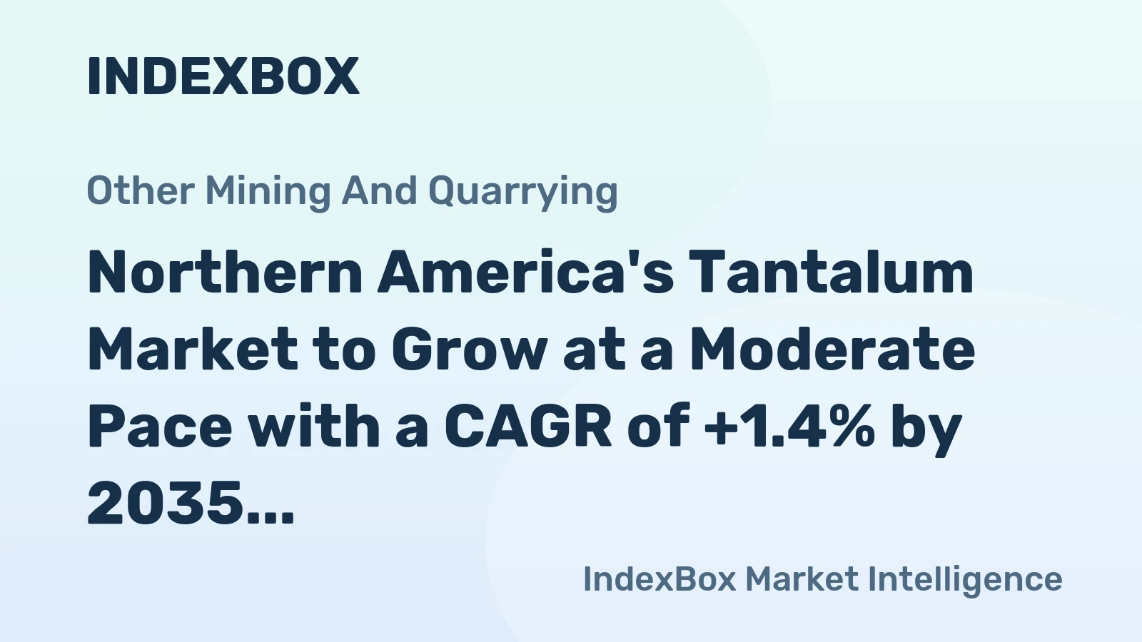 Northern America's Tantalum Market to Grow at a Moderate Pace with a CAGR of +1.4% by 2035