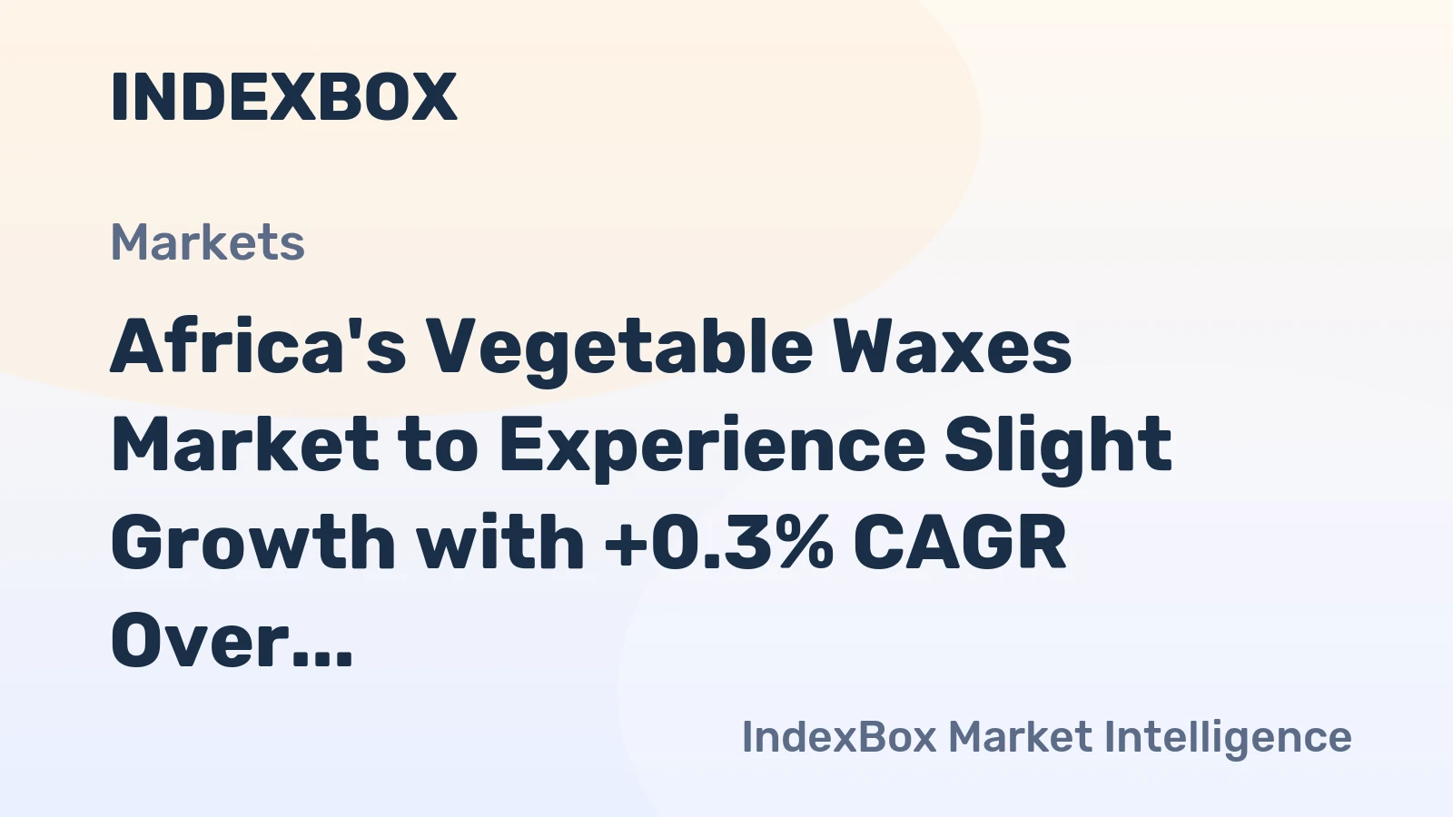 Africa's Vegetable Waxes Market to Experience Slight Growth with +0.3% CAGR Over Next Decade
