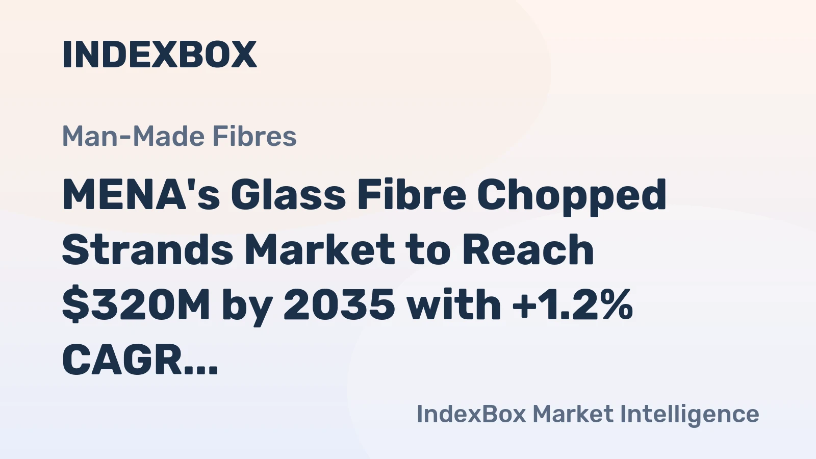 MENA's Glass Fibre Chopped Strands Market to Reach $320M by 2035 with +1.2% CAGR