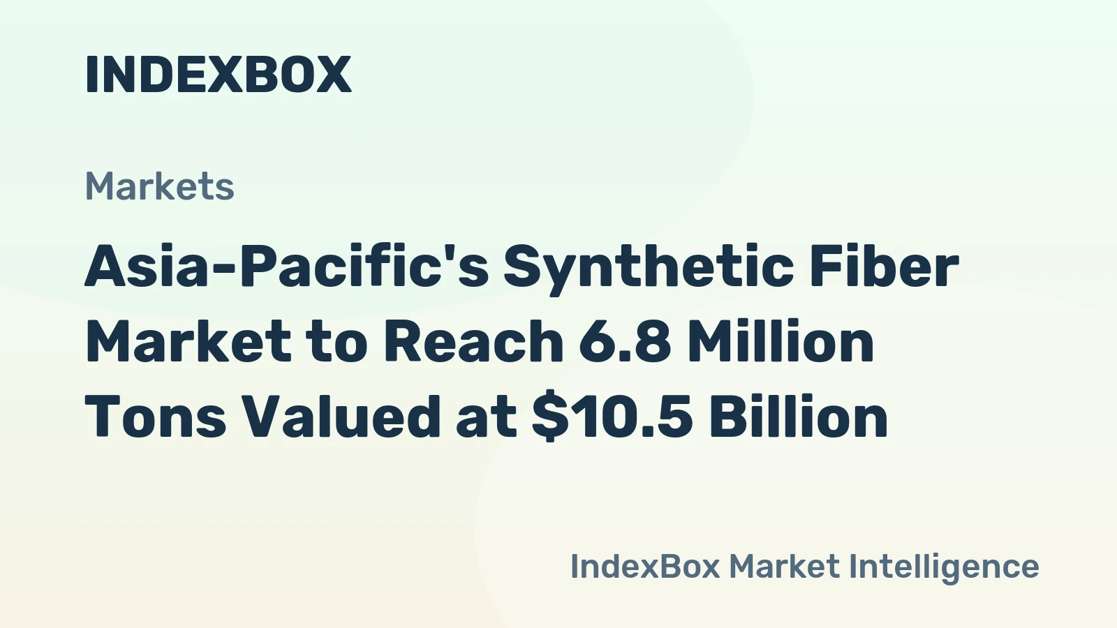 Asia-Pacific's Synthetic Fiber Market to Reach 6.8 Million Tons Valued at $10.5 Billion
