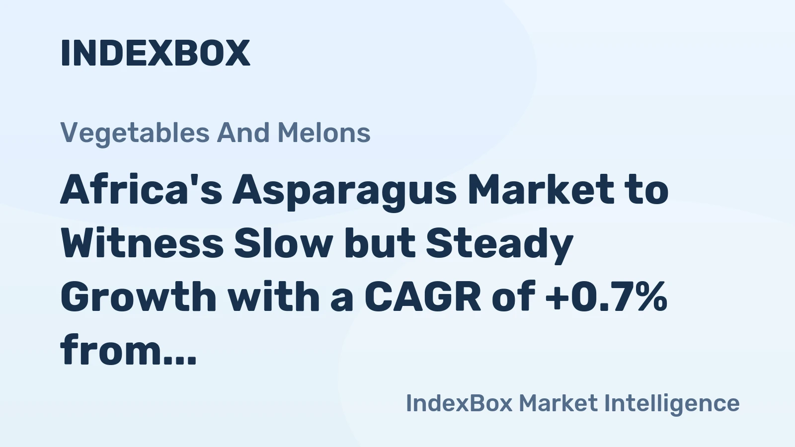 Africa's Asparagus Market to Witness Slow but Steady Growth with a CAGR of +0.7% from 2024 to 2035