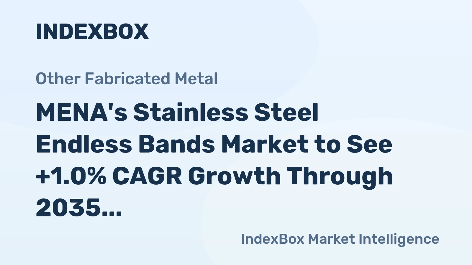 MENA's Stainless Steel Endless Bands Market to See +1.0% CAGR Growth Through 2035, Reaching $13M Value