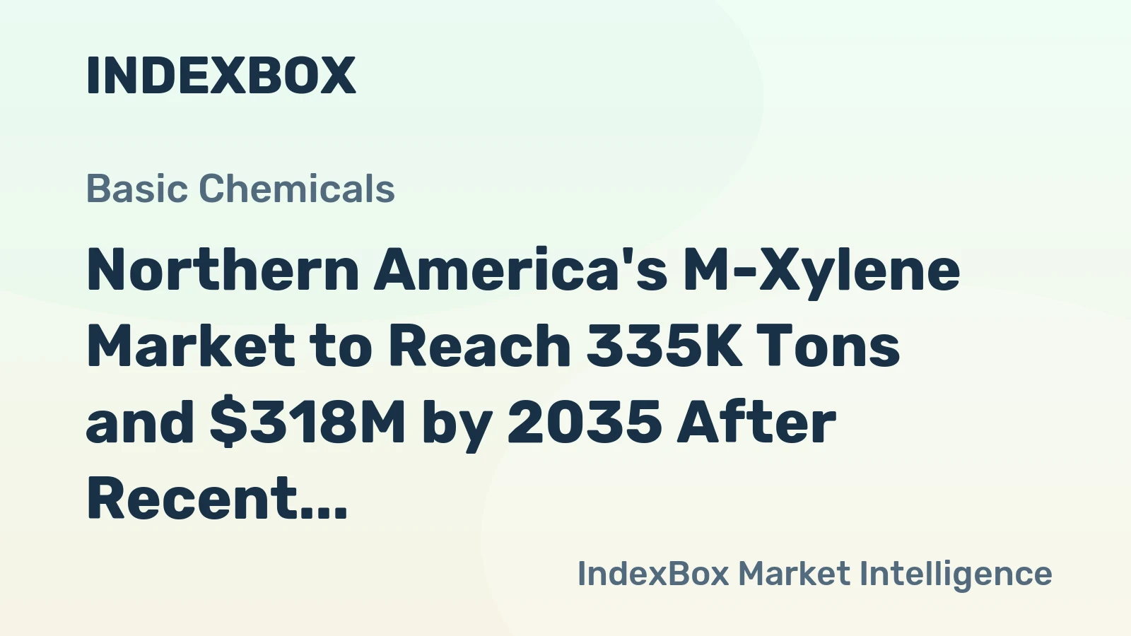Northern America's M-Xylene Market to Reach 335K Tons and $318M by 2035 After Recent Contraction
