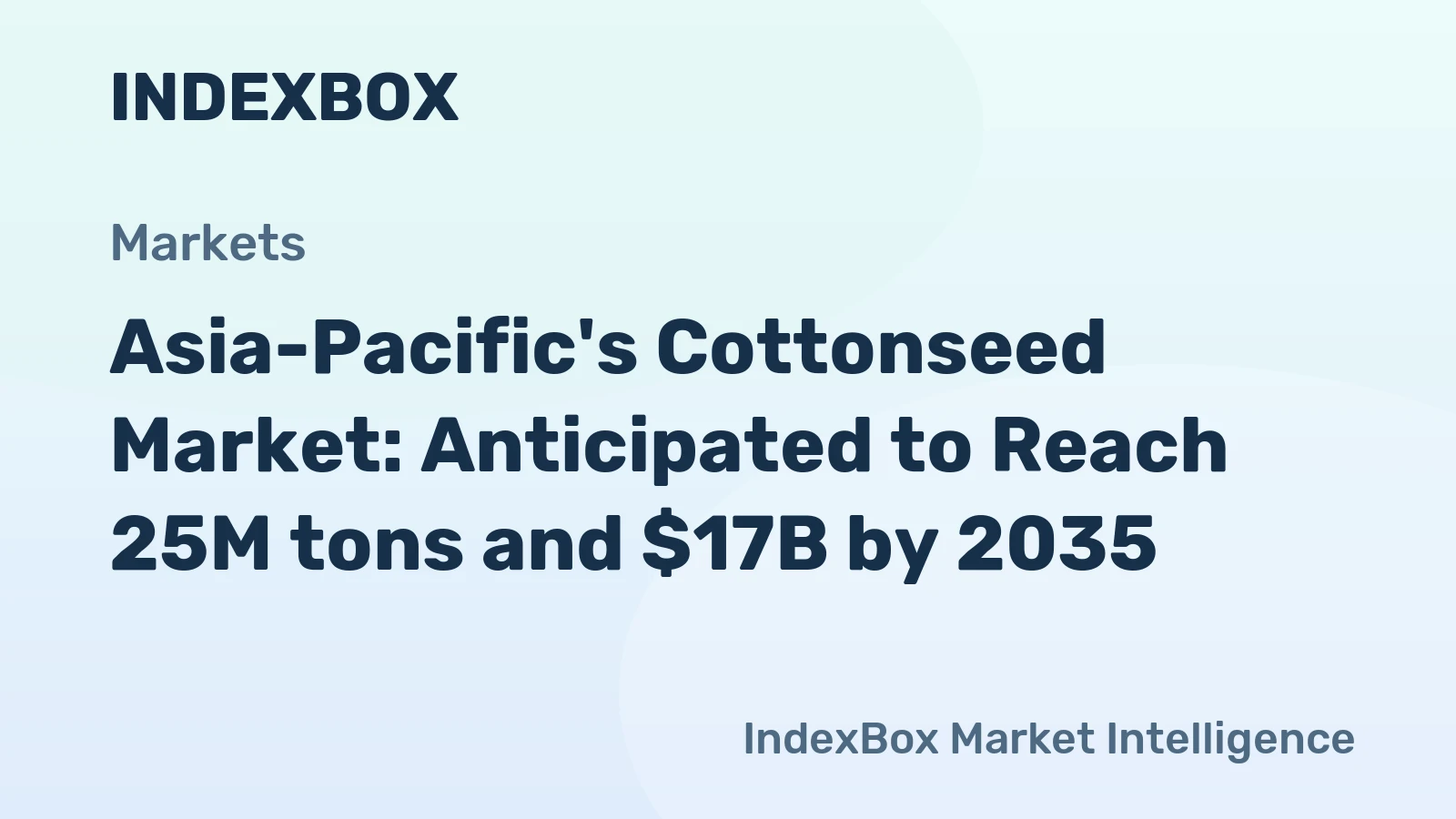 Asia-Pacific's Cottonseed Market: Anticipated to Reach 25M tons and $17B by 2035