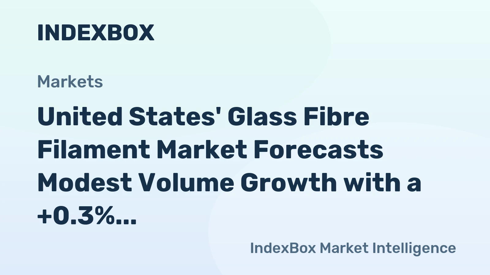 United States' Glass Fibre Filament Market Forecasts Modest Volume Growth with a +0.3% CAGR