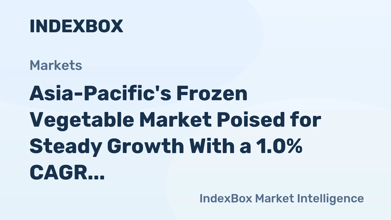 Asia-Pacific's Frozen Vegetable Market Poised for Steady Growth With a 1.0% CAGR in Value Through 2035