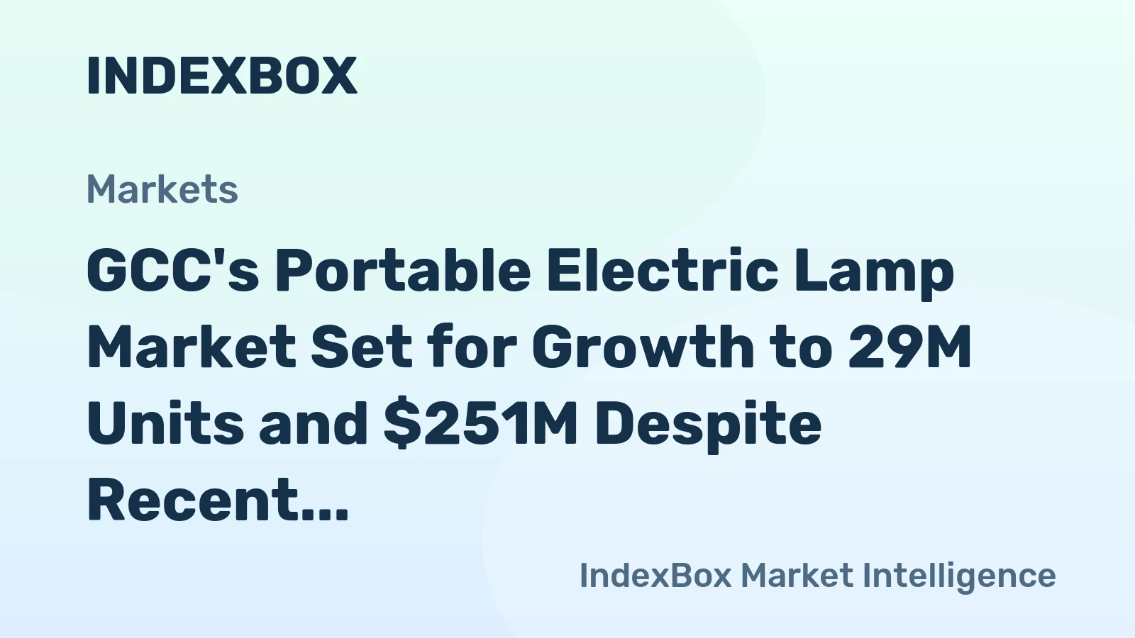 GCC's Portable Electric Lamp Market Set for Growth to 29M Units and $251M Despite Recent Decline